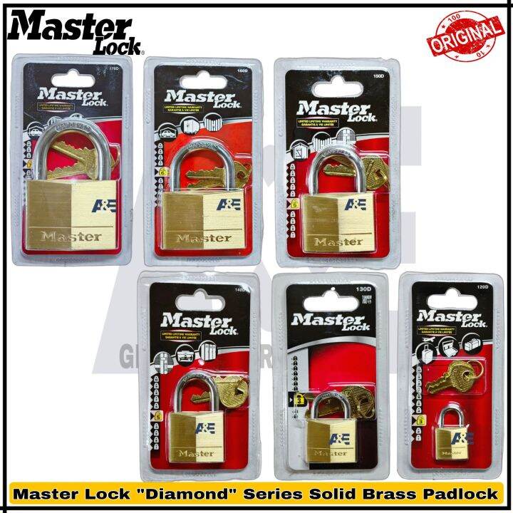 Master Lock Solid Brass Padlock 120D, 130D, 140D, 150D, 160D, 170D ...