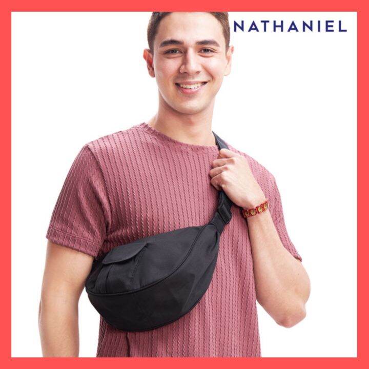 NATHANIEL Black Boat Shaped With Front Pocket Crossbody Dumpling Bag ...