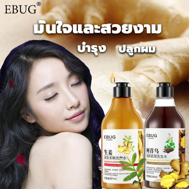 EBUG แชมพูขิง 500ml ของแท้100% แชมพูชายหญิง ปลูกผม ยับยั้งรังแค แชมพู ...
