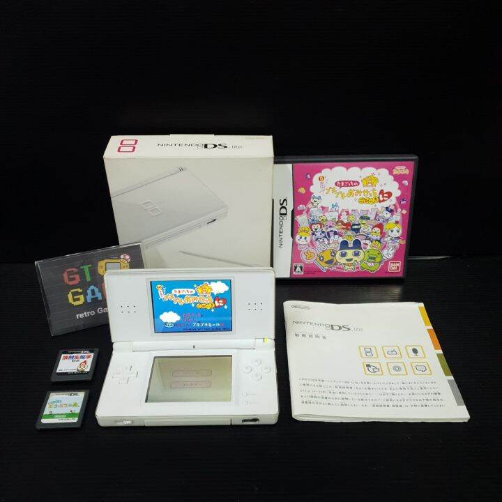 DS lite Crystal White Boxed 🐺 90% Menu Eng. USG-001 (2006) 📟 JP 🇯🇵 ...