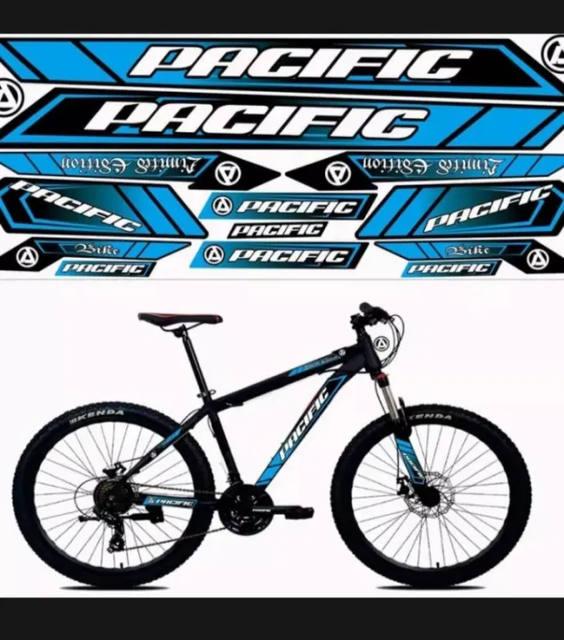 DECAL SEPEDA PACIFIC STRIPING SEPEDA PACIFIC BIKE STYLE LIST WARNA BIRU ...