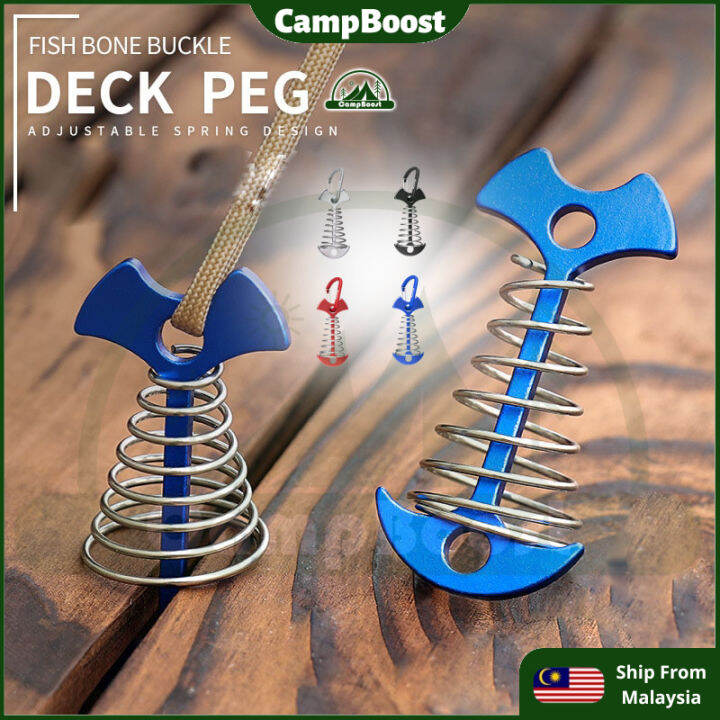 CampBoost Camping Deck Peg FishBone Fish Bone Deck Carabiner Tarp ...