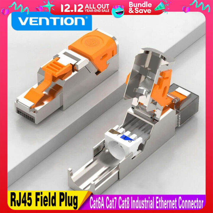 RJ45 Cat8 Cat7 Cat6A Connectors Metal Tool Free Easy Termination Plug ...