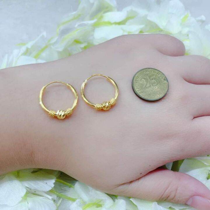 (434) 10k gold loop earrings for daily use not faded | Lazada PH