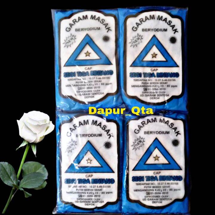 Garam Masak Beryodium 145 Gram Cap Segi Tiga Bintang Isi 20 Bungkus ...