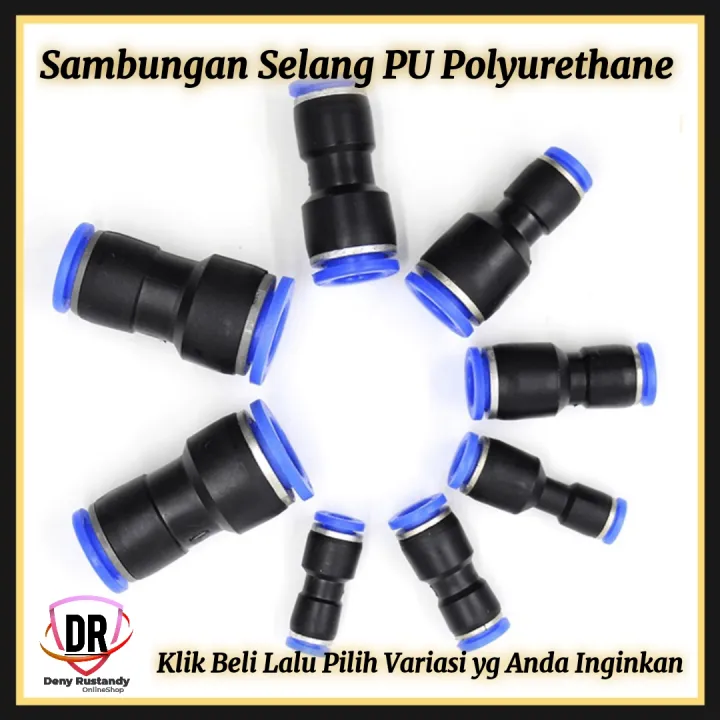KONEKTOR FITTING SLIP LOCK PNEUMATIC PU PUSH IN ALAT SIRAM HIDROPONIK 2 CABANG | Lazada Indonesia