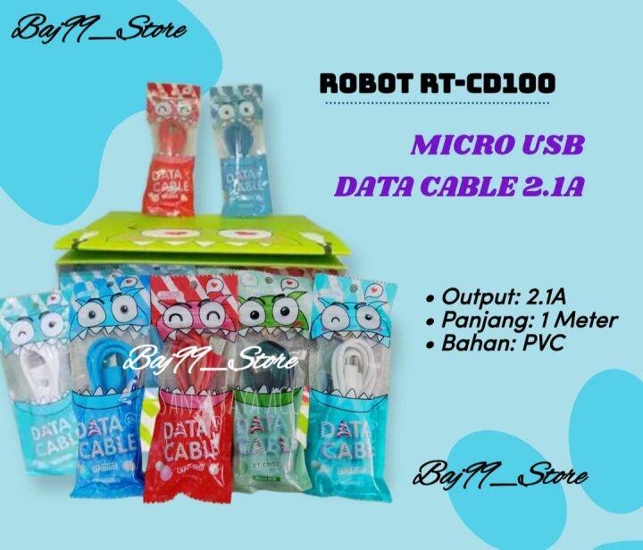 KABEL DATA ROBOT RT-CD100 MICRO USB 2A ORIGINAL | Lazada Indonesia