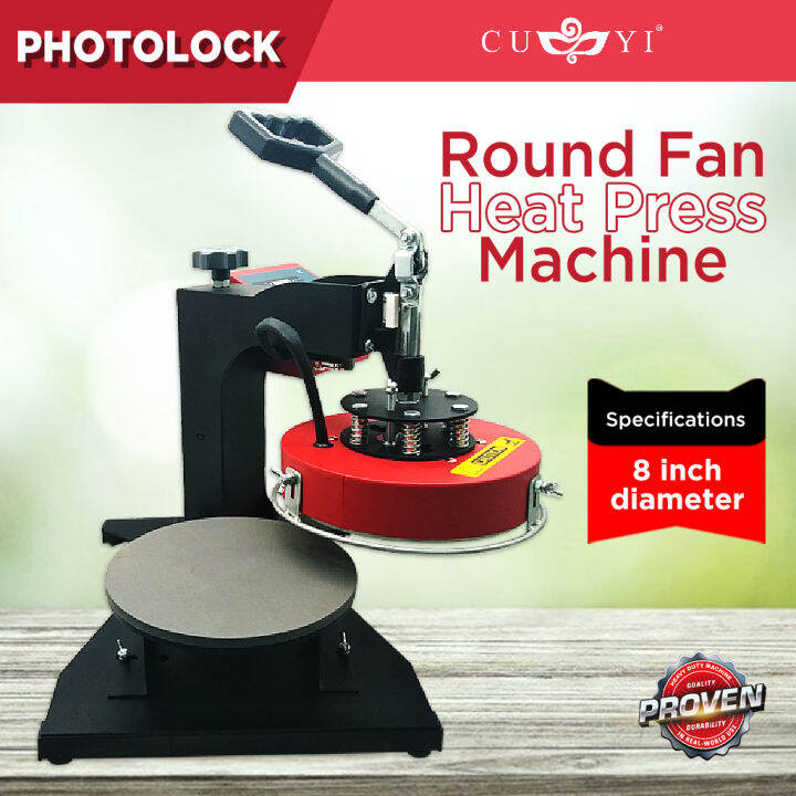 Risefully CUYI Digital Logo / Round Fan Heat Press Machine 8inches ...