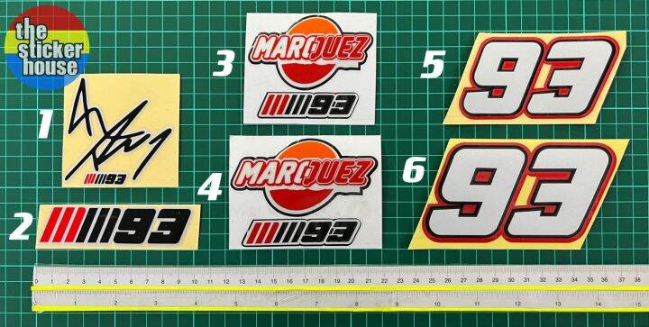 93 MARC MARQUEZ / 93 ANT DESIGNS STICKER CUTTING OVERLAPPING REFLECTIVE ...