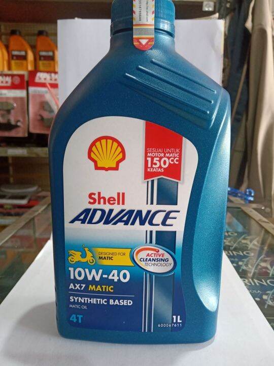Oli Shell Advance AX7 Matic SAE 10W-40 Synthetic Based 1L | Lazada ...