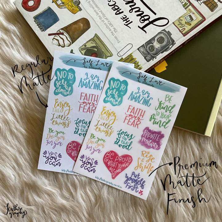 Self Love Sticker Sheet, Self care Planner Stickers, Self Love Quotes ...