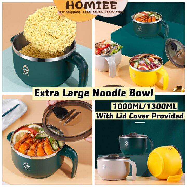 HOMIEE Extra Big Volume Instant Noodle Stainless Steel Bowl With Lid ...