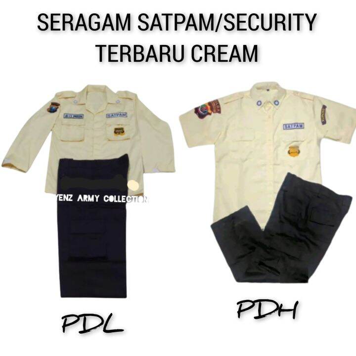 Setelan seragam satpam/ security baru cream krem | Lazada Indonesia