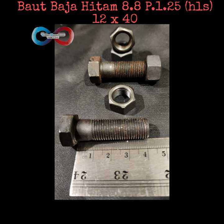Baut Mur Baja htb (grade 8.8) 12x40 mm p.1,25 (Per 1 Pcs) | Lazada Indonesia