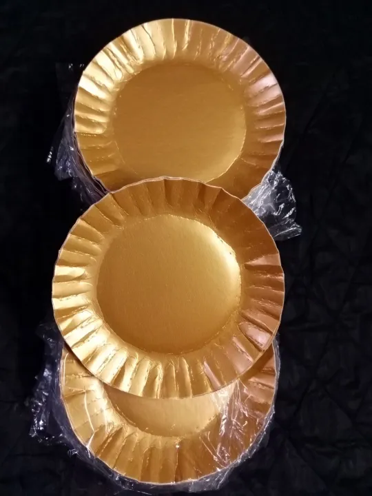 piring kue ulang tahun kertas emas dan silver | Lazada Indonesia