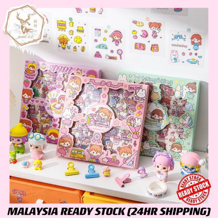 【Ready】100pcs Cute Sticker murah cartoon set for Kids Stationery Box ...