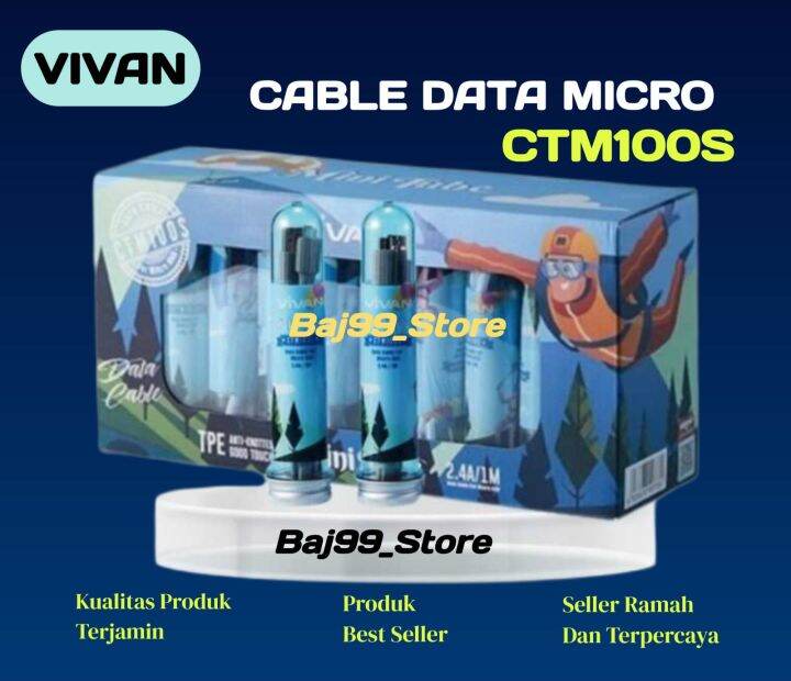 CABEL DATA MICRO VIVAN CTM100S 2.A Mini Tube | Lazada Indonesia