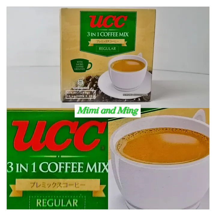 UCC 3 IN 1 Coffee Mix Regular. With Micro Coffee Grounds. Net Weight: 200g. ( 10 sachets x 20g ...