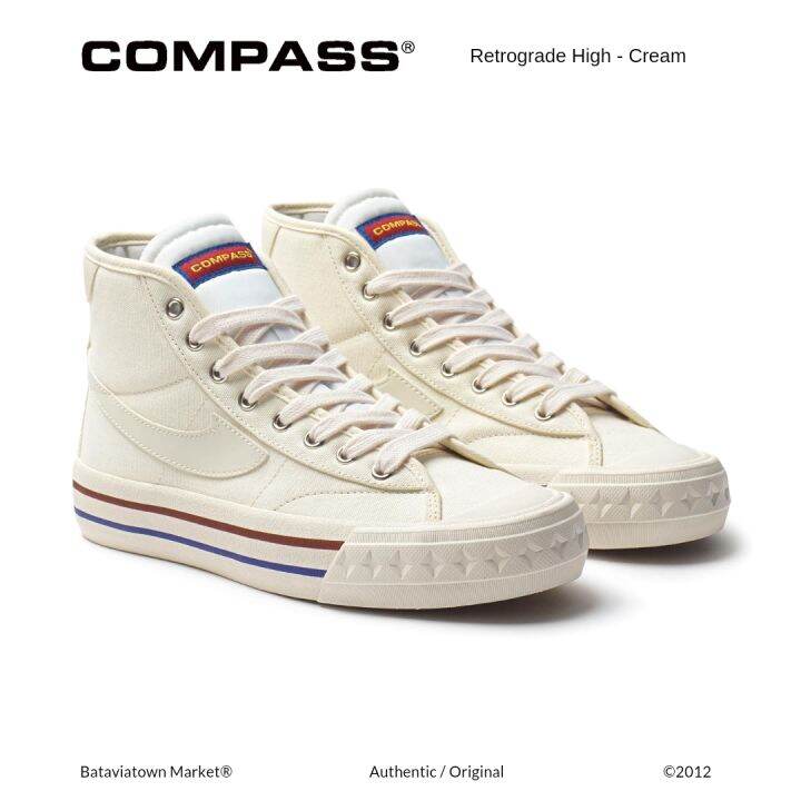 [Official Product] Sepatu Compass Retrograde High Decon - Cream ...