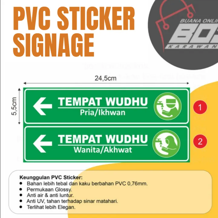PVC STICKER TEMPAT WUDHU | Lazada Indonesia