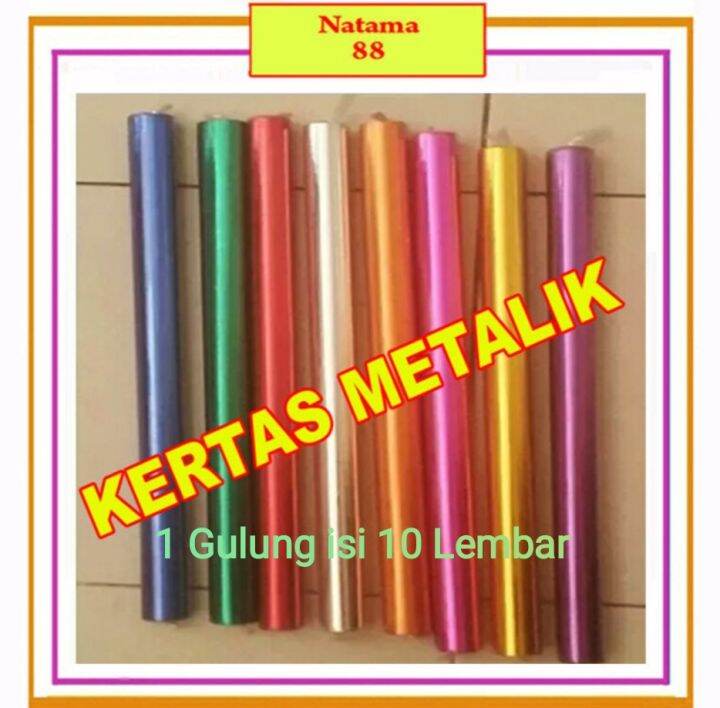 Kertas Mas Metalik 1 Gulung isi 10 Lembar ( Packing Aman ) | Lazada ...