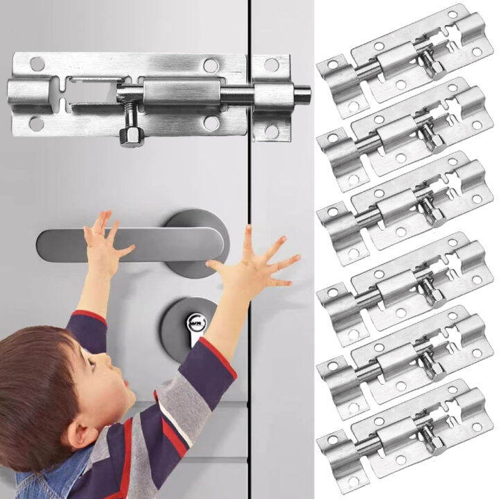 1Pcs Long Silver Stainless Steel Door Latch Sliding Lock Barrel Bolt ...