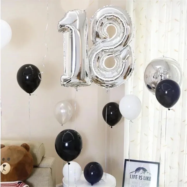 18 number balloon 32 inch silver debut | Lazada PH