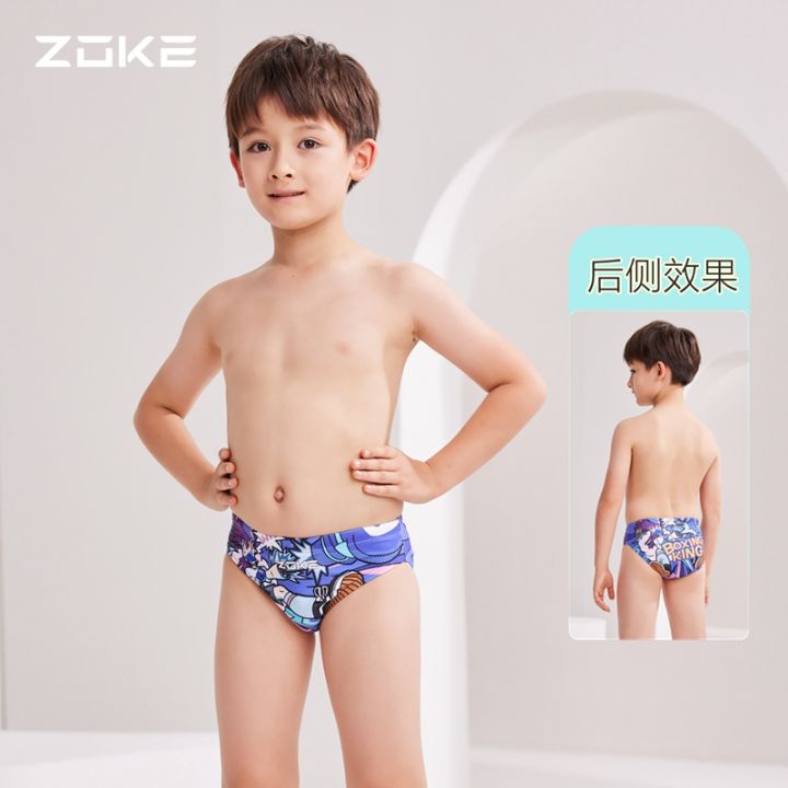 Zoke 2023 New Children's Swim Briefs Professional Training Boys and Teenagers Competition ...