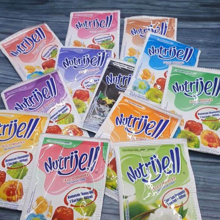 Nutrijell (box) agar agar kemasan ekonomis / jelly powder / puding rasa ...