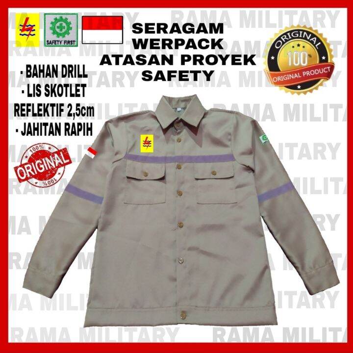 WEARPACK ATASAN KAMEJA PLN SAFETY FIRST K3 | WEARPACK PLN | Lazada ...