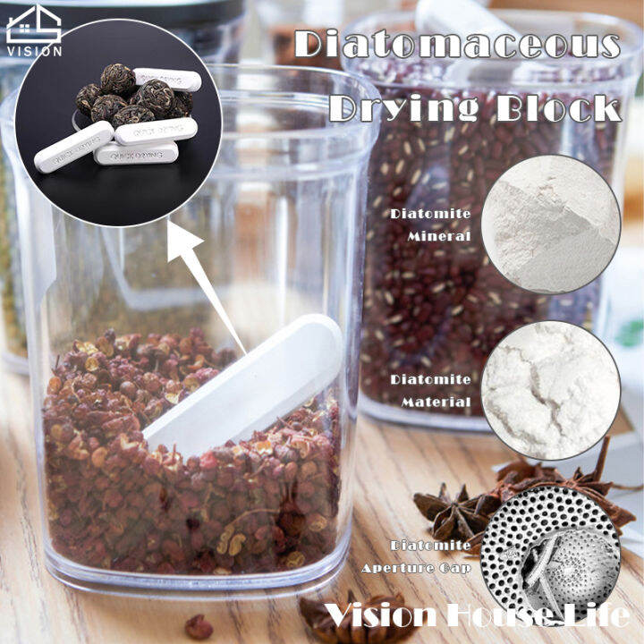 Vision 4Pcs Food Drying Strips Diatomite Food Desiccant Reusable Drying ...