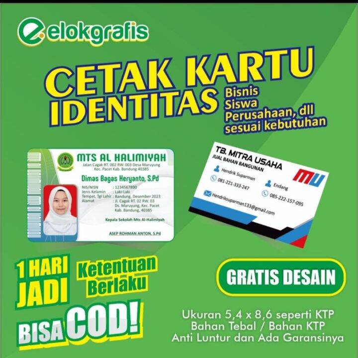 CETAK KARTU/ID CARD/KARTU MEMBER/ID CARD CUSTOM | Lazada Indonesia