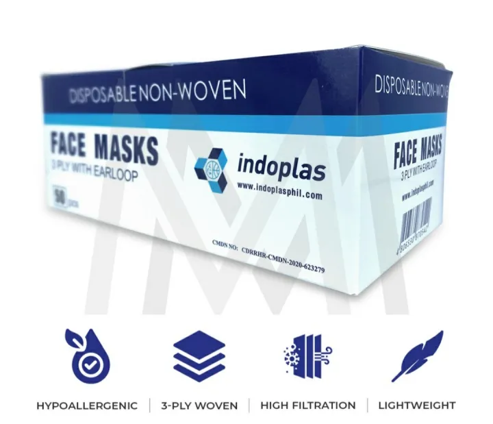 Original Indoplas FaCe Mask 50pcs in 1 box | Lazada PH