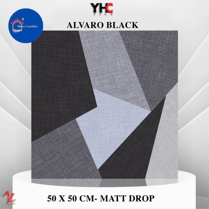 Keramik Lantai 50x50 YHC Alvaro Black | Lazada Indonesia