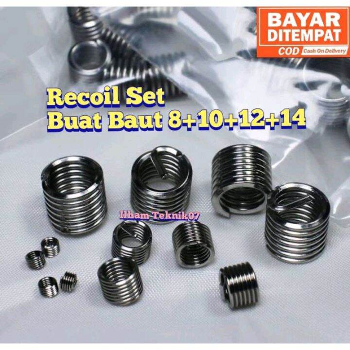 recoil set helicoil VERBOS buat baut isi recoil pengganti DRAT rusak ...