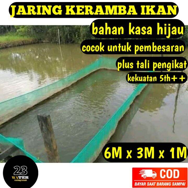 jaring keramba ikan besar 6m x 3m x 1m kasa hijau cocok buat pembesaran ...