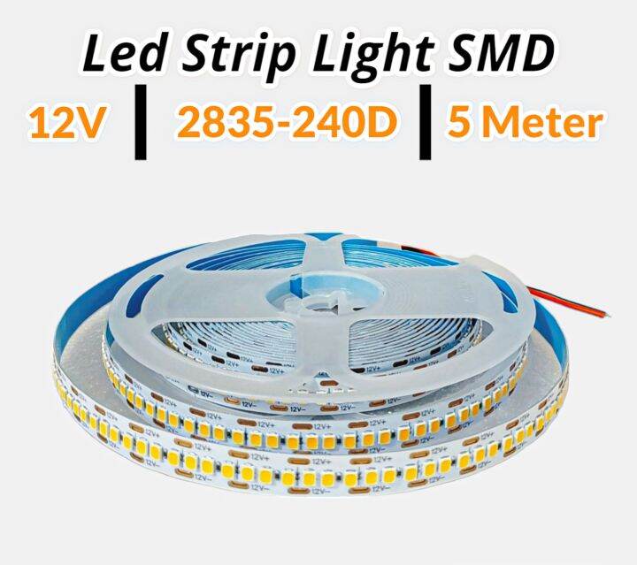 lampu LED strip 12 volt 240 LED panjang 5M warna putih & warm white | Lazada Indonesia