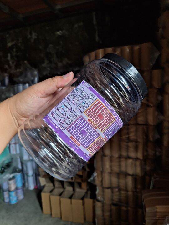 transparent clear jar alkansya ipon challenge papers bills new version ...