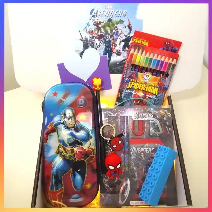 SUPERHERO Avengers Gift Box Surprise Stationary Set Boy Birthday ...