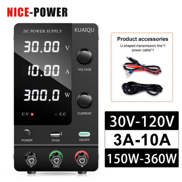 Nice-power 30V 10A Laboratory DC Power Supply with 4-Digits LED Display ...