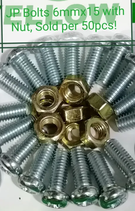 JP Bolts 6mmx15 with Nut Sold per 50pcs! | Lazada PH