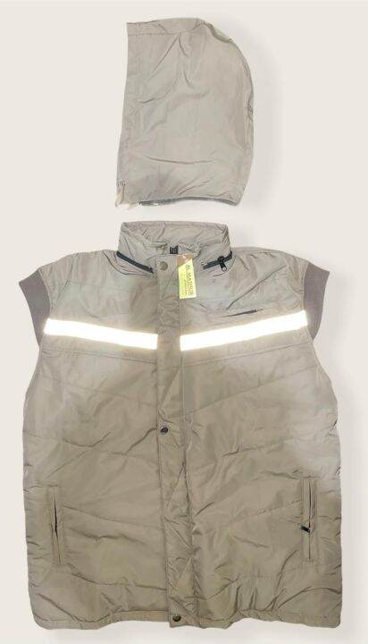 Rompi gaul kupluk krem#jaket rompi parasut anti air#rompi pria motor# ...