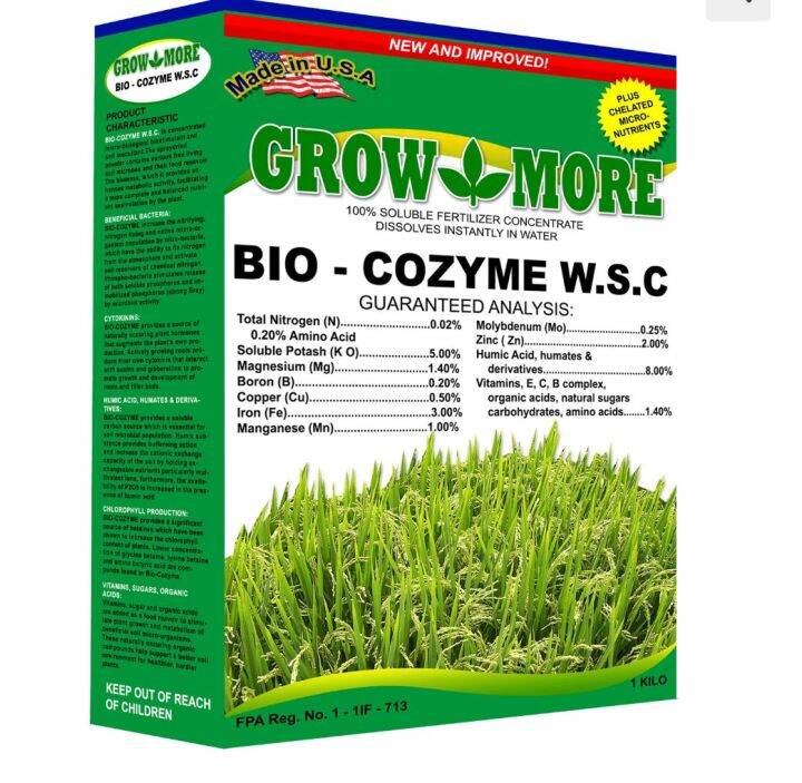 Grow More BIO COZYME W.S.C. Fertilizer (1 kilogram) | Lazada PH