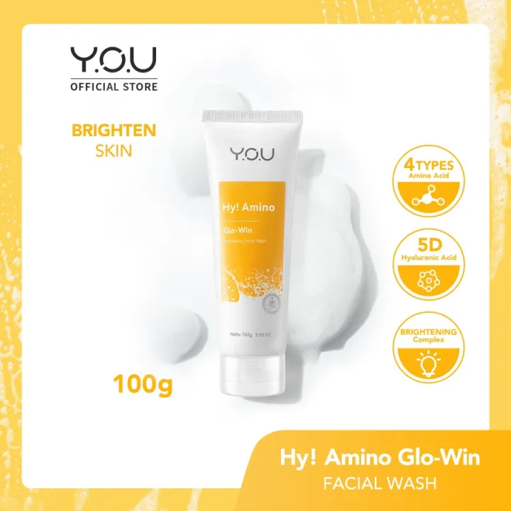 YOU HY! AMINO GLO-WIN Brightening facial Wash Sabun cuci muka untuk ...