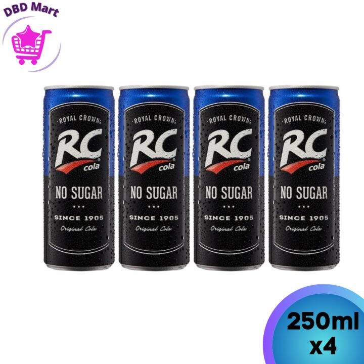 RC Cola No Sugar Can, 250ml x 4 | Lazada PH