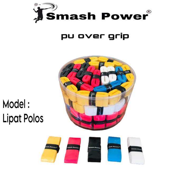 GRIP RAKET POLOS BADMINTON SMASH POWER/GRIP KARET PU OVER GRIP | Lazada ...