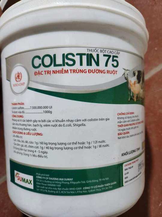 COLISTIN 75% ĐAC TR..I NHIỄM TRÙNG ĐƯỜNG RUỘT RAT NHẠY CHO TÔM CÁ GÀ ...