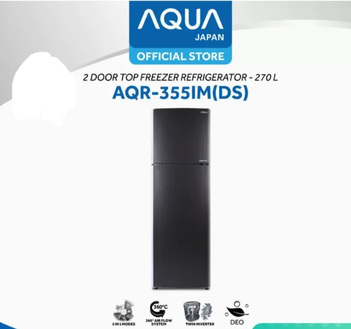 KULKAS AQUA 2 PINTU AQR-355 IM INVERTER | Lazada Indonesia