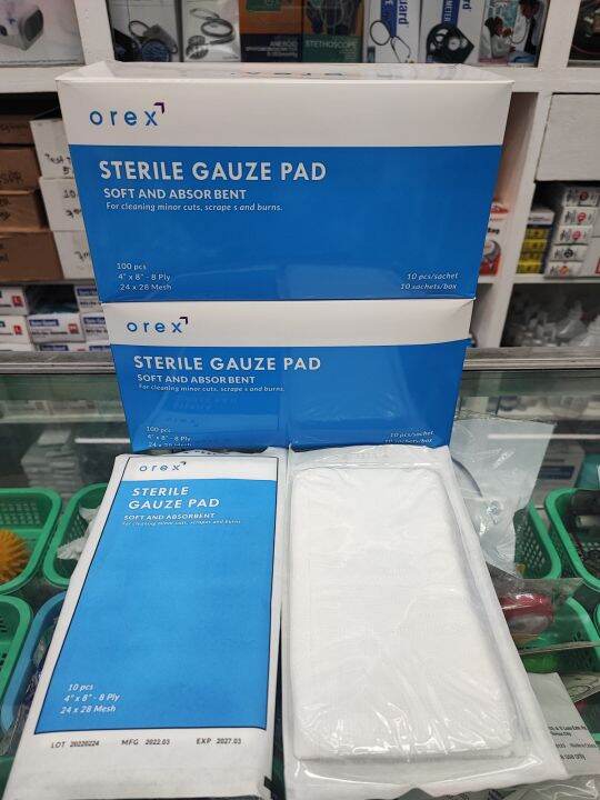 Gauze Swabs - 4" x 8" x 8 ply. (24 x 28 mesh) 10 packs inside the box ...