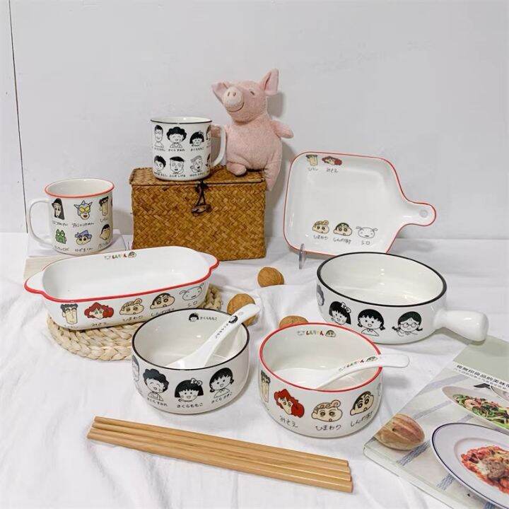 【READY STOCK🇲🇾】CRAYON SHINCHAN CERAMIC BOWL SET INSTANT NOODLE BOWL ...